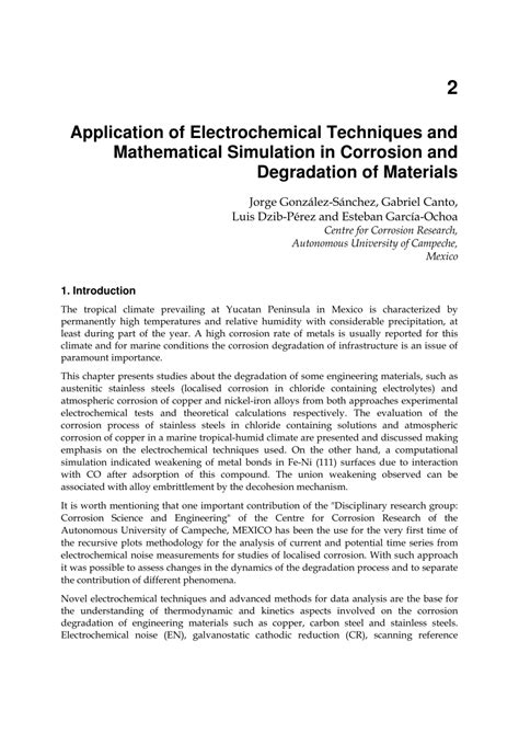 Pdf Application Of Electrochemical Techniques And Mathematical Simulation In Corrosion And