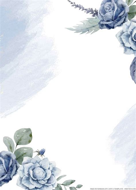Dusty Blue Wedding Invitation Templates Blue Wedding Invitations