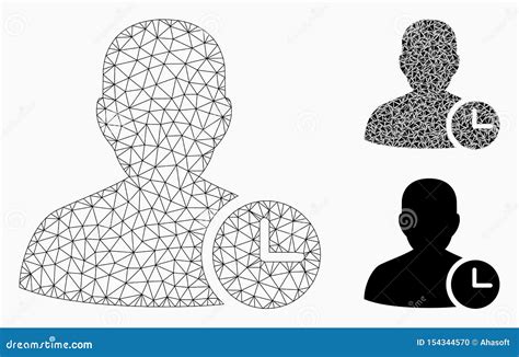 User Time Vector Mesh Wire Frame Model And Triangle Mosaic Icon Stock Vector Illustration Of