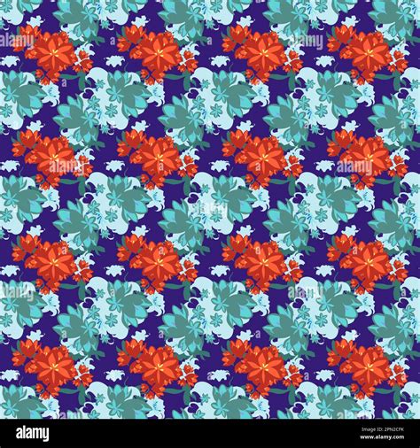 A Dynamic Mix Of Orange And Blue Flowers Form Clusters Hi Res Stock