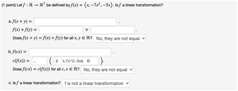 solved 1 point let s be a linear transformation from r3 to