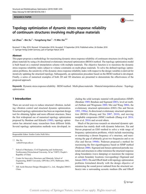 Topology Optimization Of Dynamic Stress Response Reliability Of