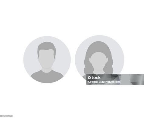 남자와 여자 아바타 프로필 남성과 여성의 얼굴 실루엣 프로필 사진 세로 기호입니다 사용자 회원 아바타 사진 실루엣 벡터 디자인과 그림이 있는 원형 버튼 개인 장식품에 대한