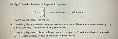 solved a 4 pts consider the subset of the plane r2