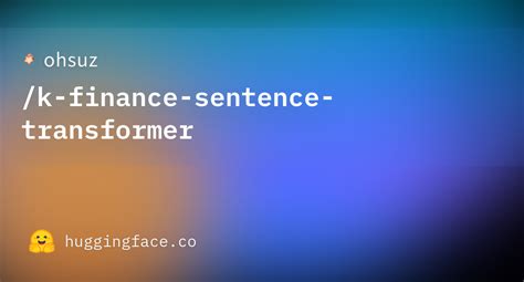 Ohsuzk Finance Sentence Transformer · Hugging Face