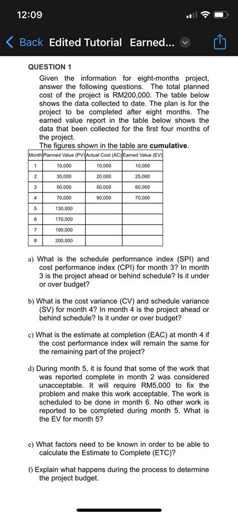 solved question 1 given the information for eight months