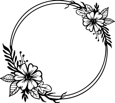 Floral Wreath Svg Png  Dxf Flower Wreath Monogram Frame Floral