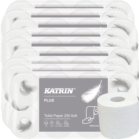 Katrin Plus Toilettenpapier lagig hochweiß Rollen brevo service