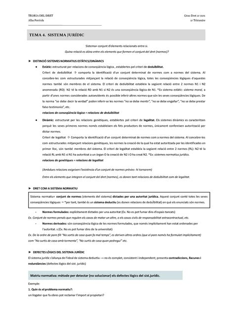 Teoria Del Dret Tema 4 Apunts 4 Teoria Del Dret Grau Dret 1r Curs