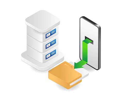 Premium Vector Server Technology Application Smartphone Data Flow