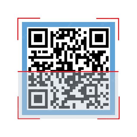 Qrcode는 전화 스캔을 위한 디지털 사각형입니다 모바일 Qr 코드 링크 보안 벡터 일러스트 레이 션 프리미엄 벡터