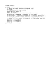 Digits C Include Stdio H Int Main Declare An Integer Variable To Store User Input Int