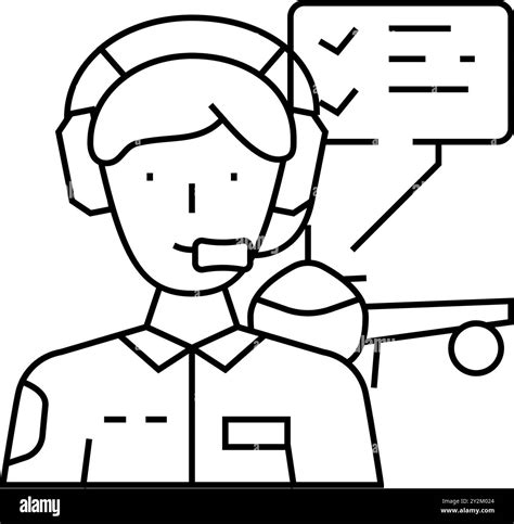 Flight Test Engineer Aeronautical Engineer Line Icon Vector