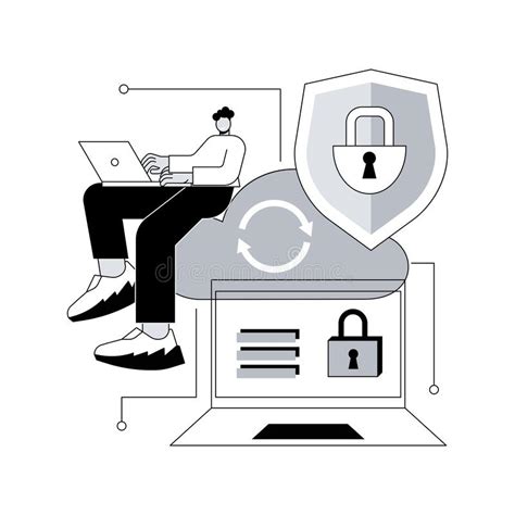 Cloud Computing Security Abstract Concept Vector Illustration Stock