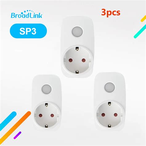 3pcs Broadlink Sp3 Eu Plug Wifi Smart Power Socket Wireless App Remote