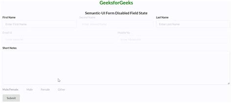 Semantic Ui Form Disabled Field State Geeksforgeeks