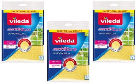 VILEDA ścierka Actifibre okienna żółta x 3szt 12977422827 Allegro pl