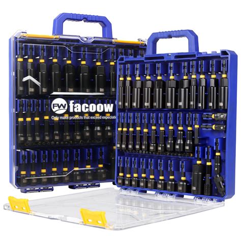 Facoow 55pcs Impact Nut Driver Set Magenetic Nut Driver Set For Impact Drills And Premium Deep