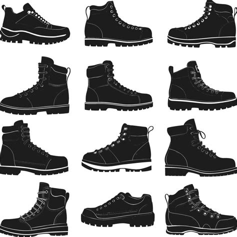A Set Of Hiking Boot Silhouette 50029914 Vector Art At Vecteezy