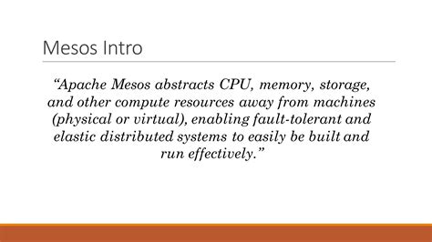 building high scalable distributed framework on apache mesos ppt