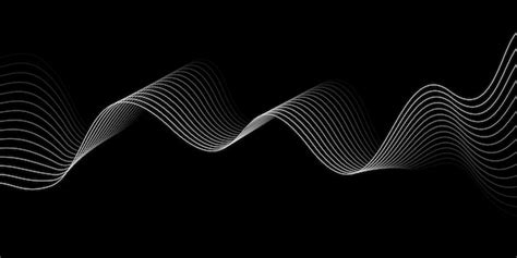 Premium Vector Abstract White Wave Lines On Black Background Modern Flowing Wavy Lines