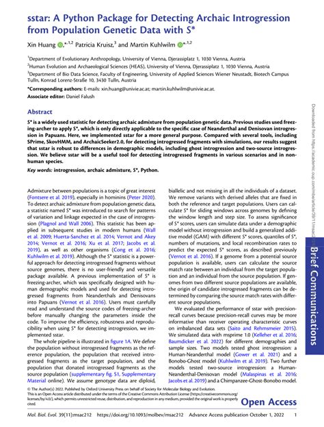 pdf sstar a python package for detecting archaic introgression from