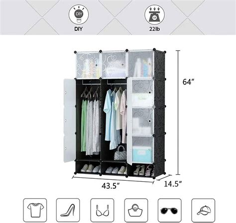 12 Cube Storage Organizer With Shoe Rack Closet Portable Wardrobe Combination Modular Cabinet