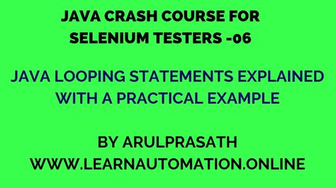 Java Crash Course 06 Java Looping Statements Explained Tamil