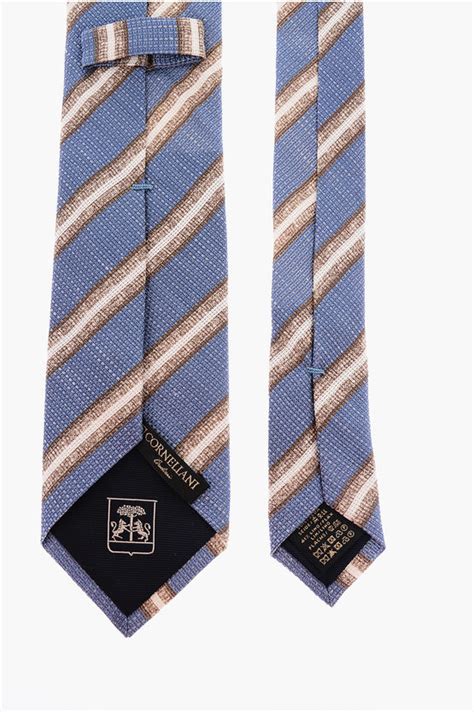 Corneliani Regimental Striped Silkand Linen Kipper Tie Men Glamood Outlet