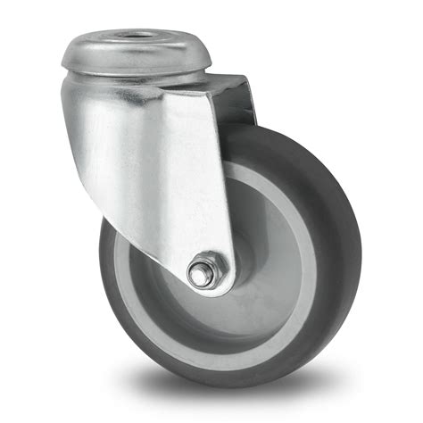 Swivel Castor Ø 100 X 25mm Grey Rubber Load Capacity 80kg Industrial
