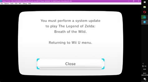 i m getting this error when try to play botw r cemupiracy