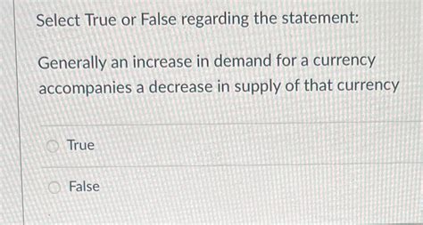 Solved Select True Or False Regarding The Chegg Com