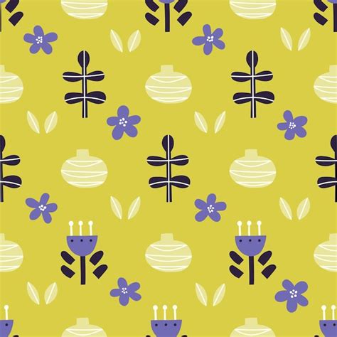 Premium Vector Seamless Fun Bold Floral And Leaf Repeat Pattern