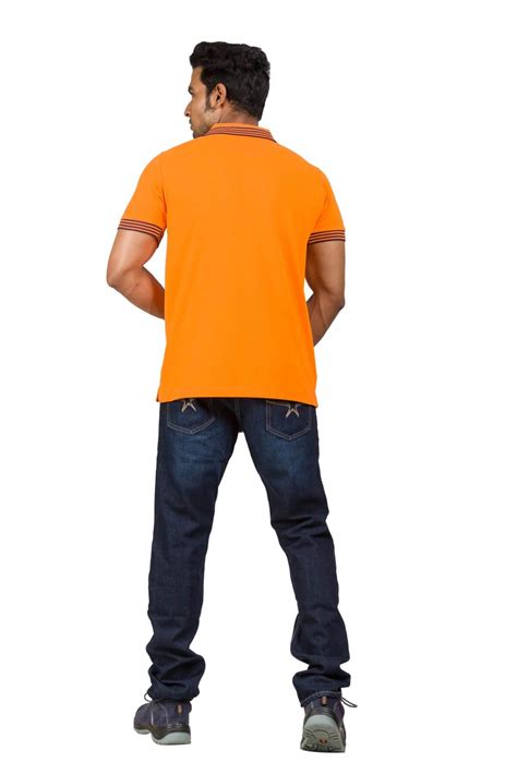 Orange Half Sleeve Polo Neck T Shirt For Men Atacama