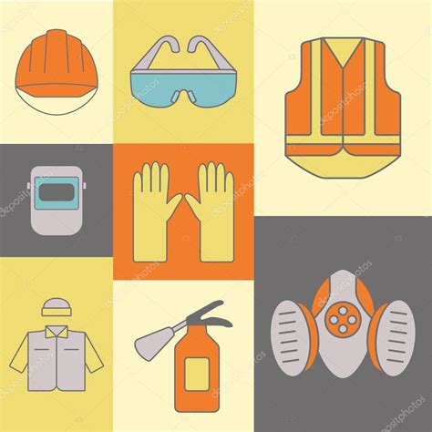 Vector Background Of Safety Work Icons Including Tools — Stock Vector © Ciripasca 102061120