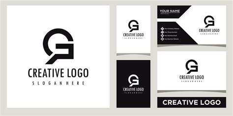 Initials Monogram Gp Letter Logo Design Template With Business Card