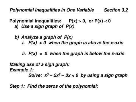 PPT Polynomial Inequalities In One Variable Section 3 2 PowerPoint Presentation ID 4862279