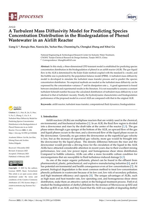 Pdf A Turbulent Mass Diffusivity Model For Predicting Species Concentration Distribution In