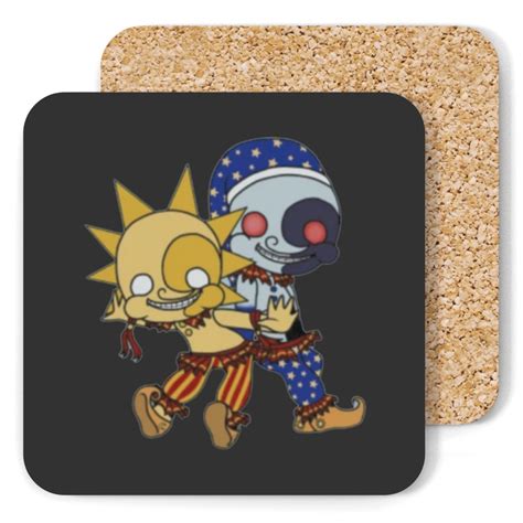 Cute Fnaf Security Breach Sun And Moon Chibi Sun And Moon Chibi Coasters Sold By Jaycion