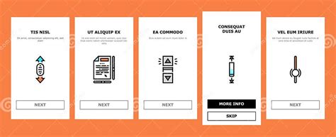 Scroll Computer Mouse Cursor Onboarding Icons Set Vector Stock Vector Illustration Of