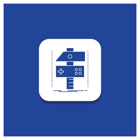 Blue Round Button For Build Craft Develop Developer Game Glyph Icon