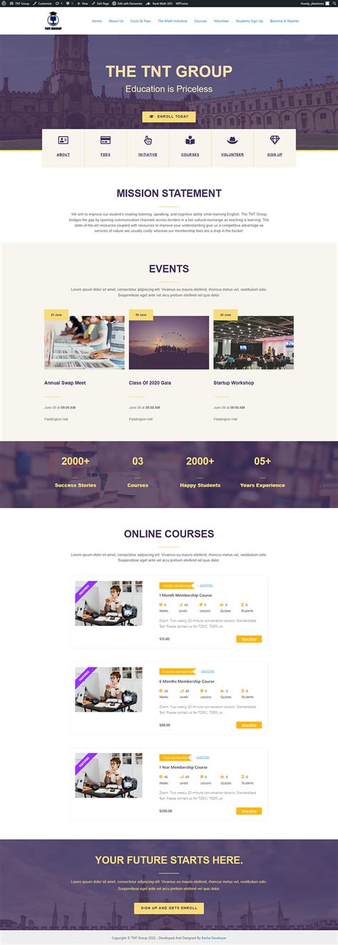 11 wordpress lms website using elementor and elementor pro by zeeshan