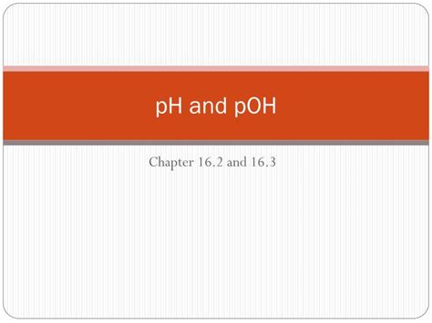 Ppt Ph And Poh Powerpoint Presentation Free Download Id