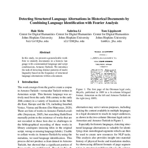 detecting structured language alternations in historical documents by