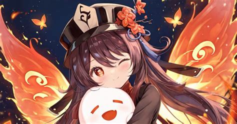 原神 燎原の蝶な胡桃ちゃん フクロウさんのイラスト Pixiv