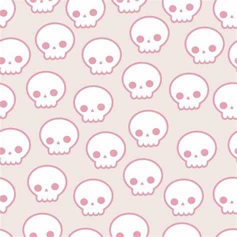 Premium Vector Pink Pastel Color Cute Skull Pattern Seamless