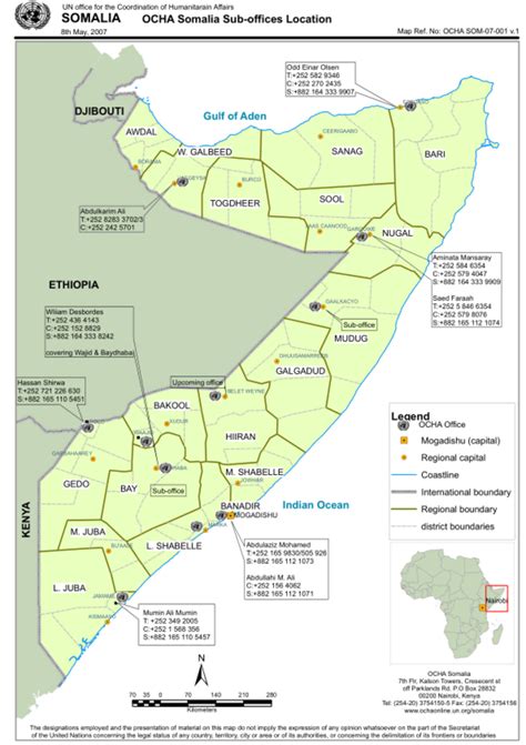 Ocha Somalia Sub Offices Location Ocha