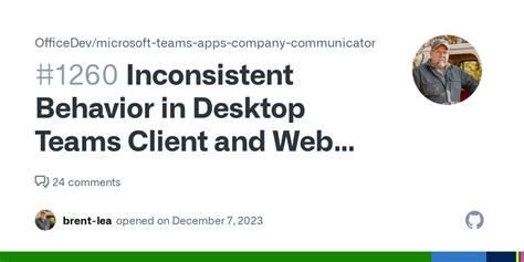 Inconsistent Behavior In Desktop Teams Client And Web Teams Client · Issue 1260 · Officedev