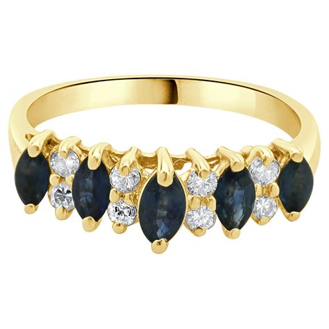 14 Karat Yellow Gold Sapphire And Diamond Ring For Sale At 1stdibs
