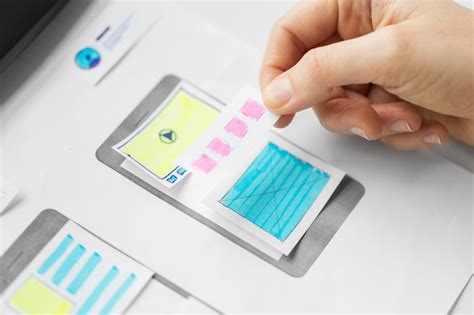 Premium Photo Web Designer Working On User Interface Wireframe